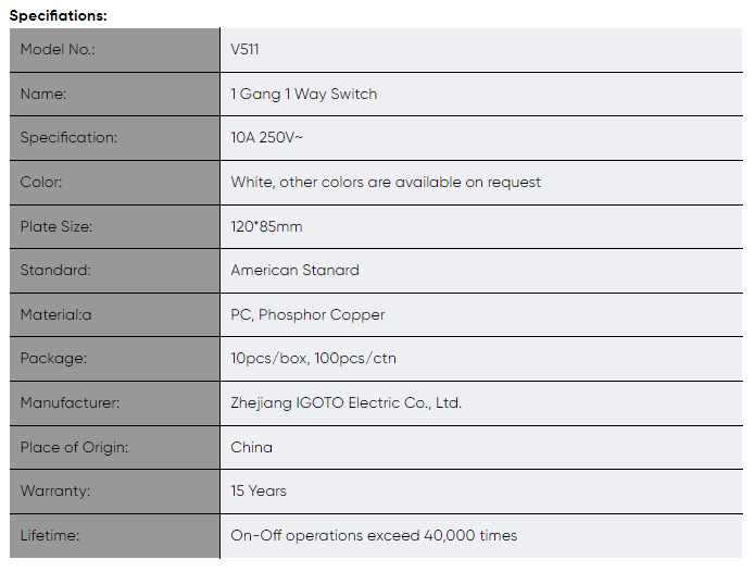 V511 - Chinese Supplier IGOTO