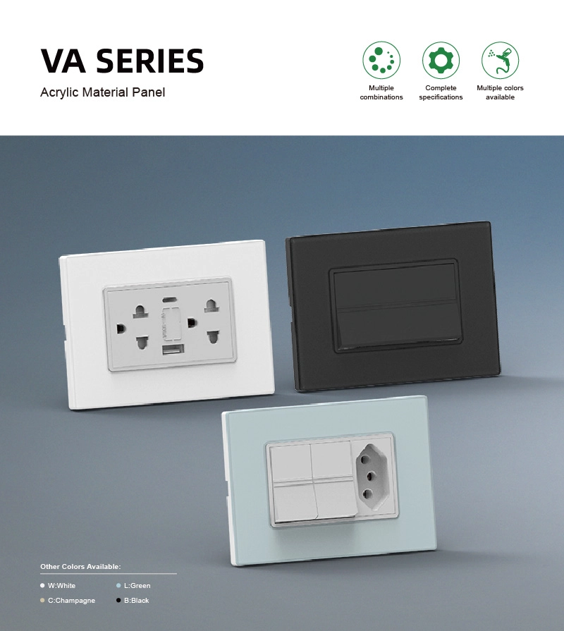 OEM Wall Switch & Socket: Available in Stainless Steel, PC, Acrylic ...